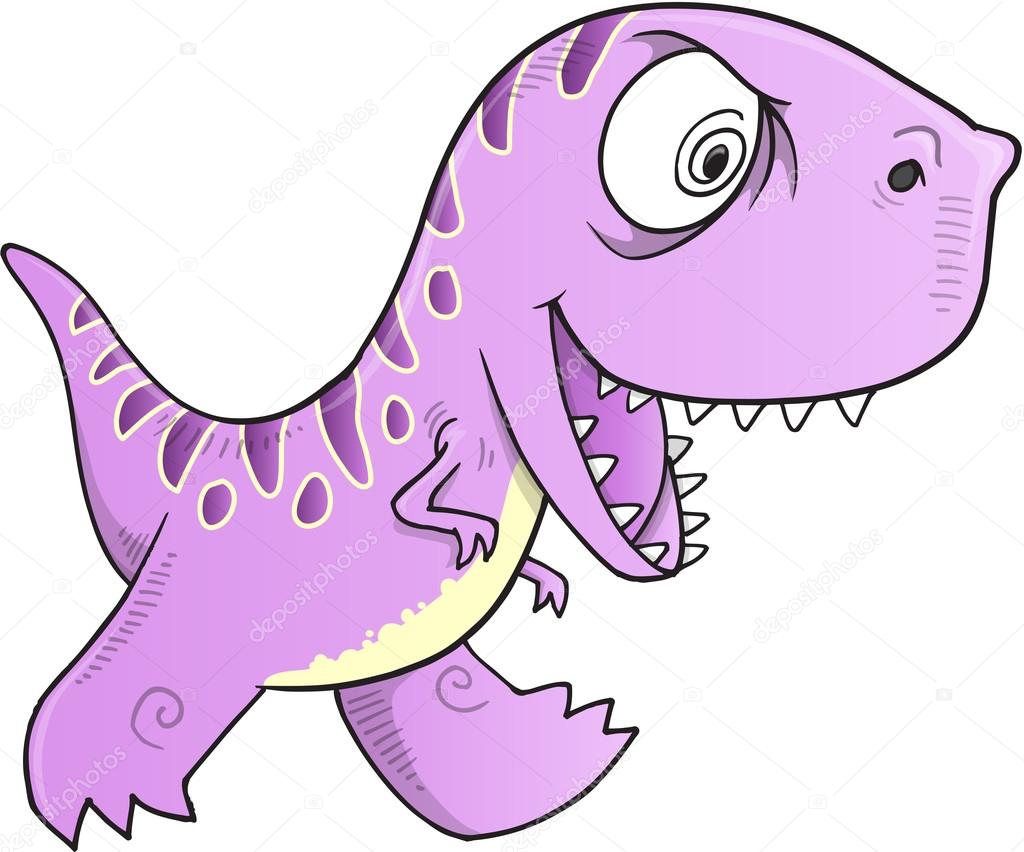 Pink Happy Dinosaur — Stock Vector © Misterelements 76503665