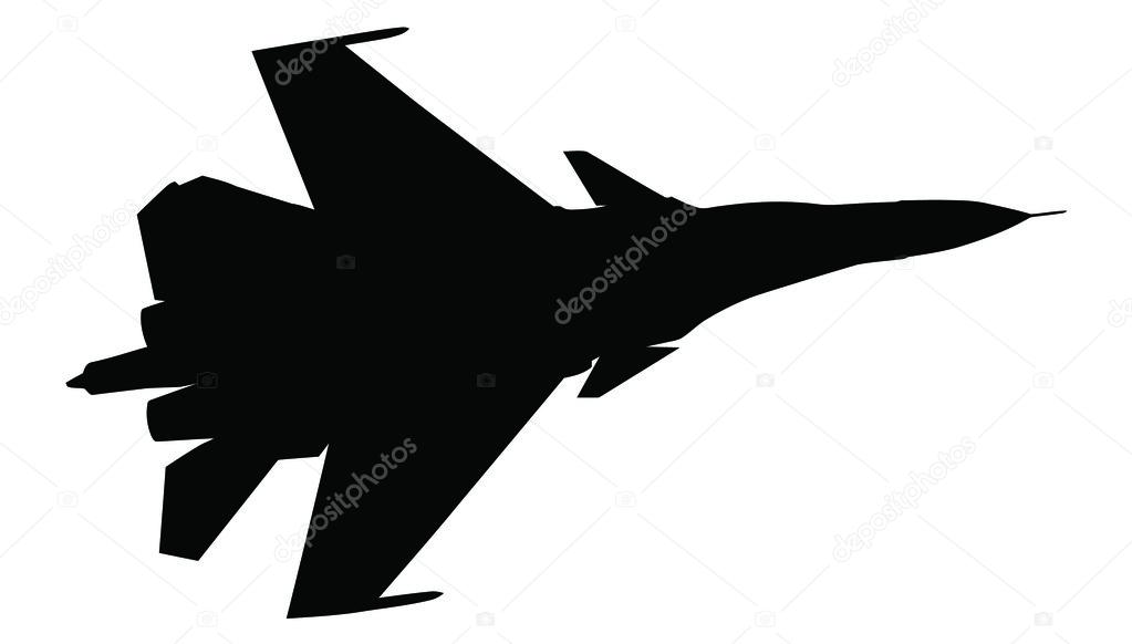 Silueta del avión de combate isloated — Archivo Imágenes Vectoriales ... Silueta del avión de combate isloated — Archivo Imágenes Vectoriales ...