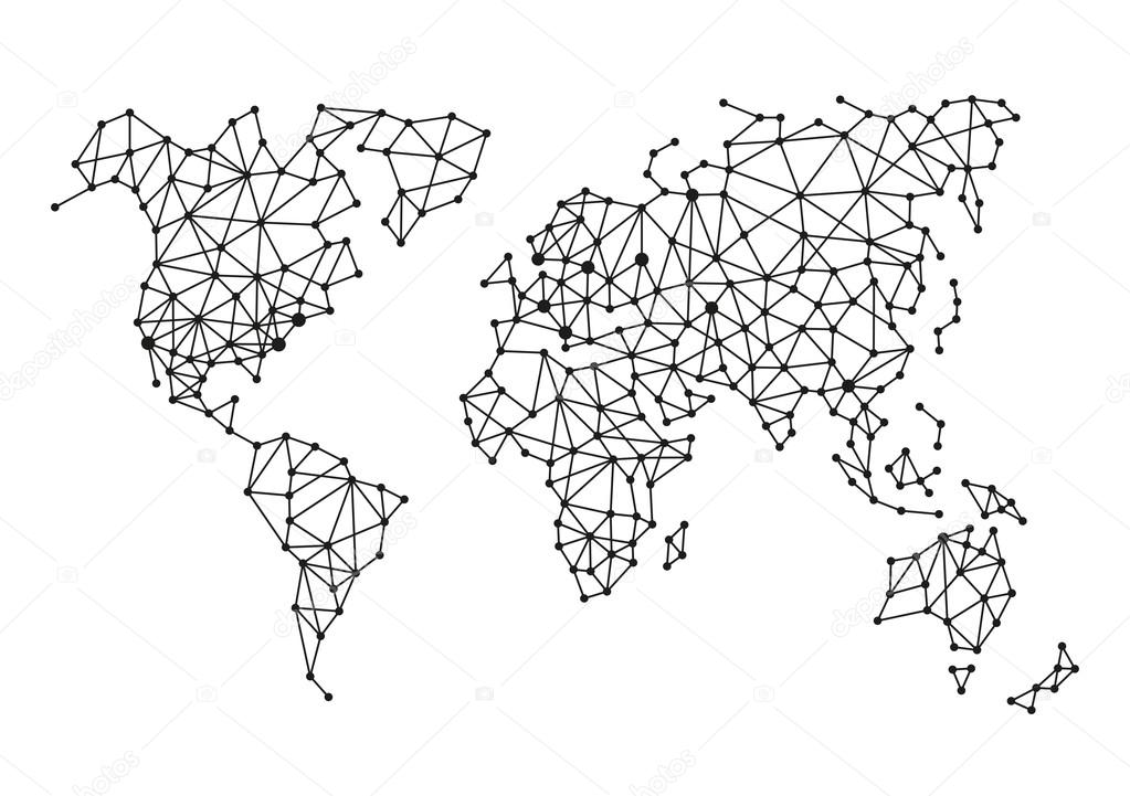 Triangle Style polygonale mappemonde sur fond blanc. Vector — Image ... Triangle Style polygonale mappemonde sur fond blanc. Vector — Image ...