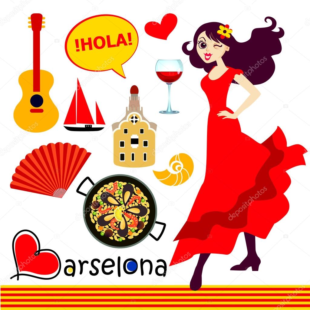 Spanish icons set — Stock Vector © yuyula #66503485 Spanish icons set — Stock Vector © yuyula #66503485