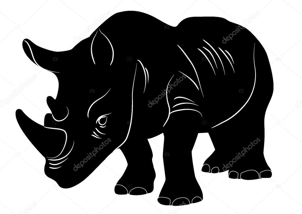 Ilustración vectorial de silueta rinoceronte — Foto de stock ... Ilustración vectorial de silueta rinoceronte — Foto de stock ...
