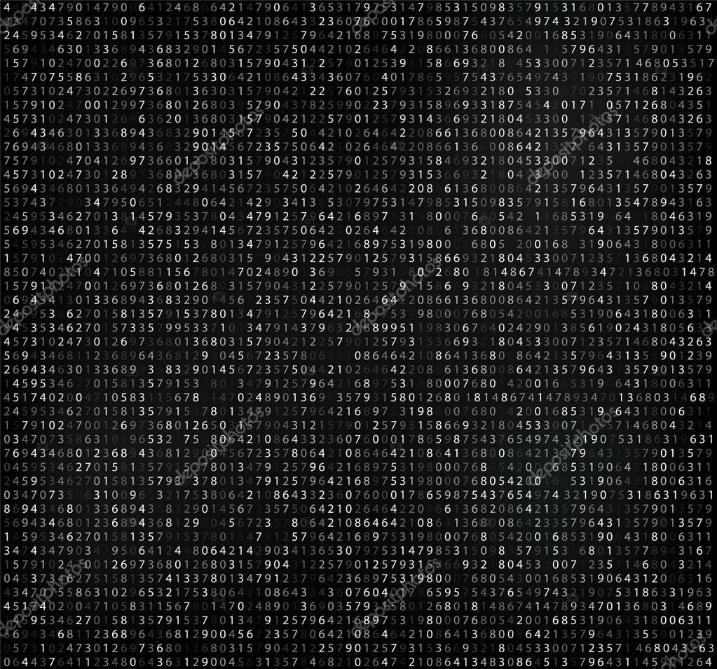 Black matrix background with white digits. Computer code for encrypting ... Black matrix background with white digits. Computer code for encrypting ...