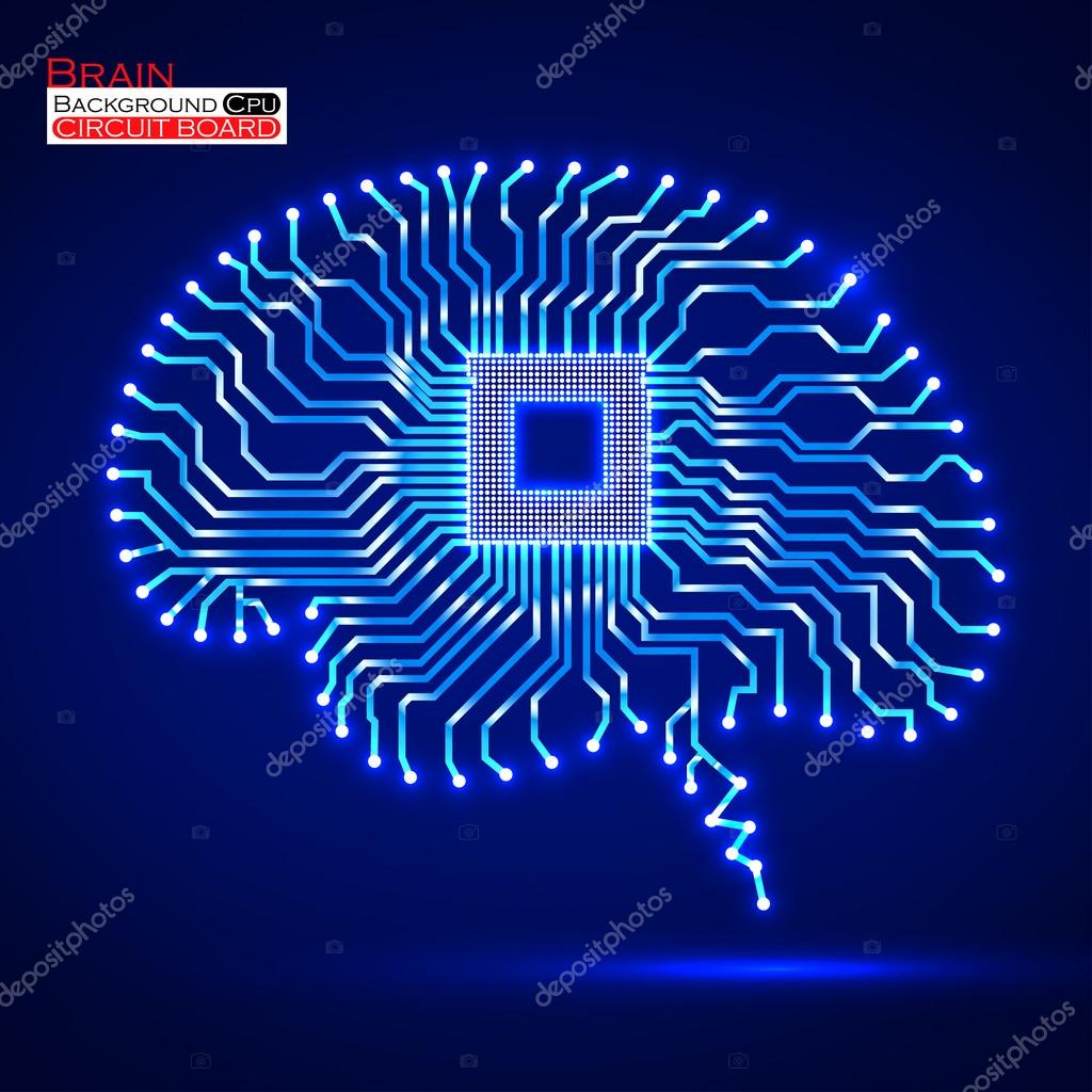 Neon brain. Cpu. Circuit board. Vector illustration. Eps 10 — Stock ... Neon brain. Cpu. Circuit board. Vector illustration. Eps 10 — Stock ...