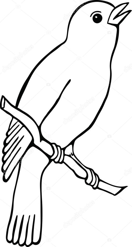 Cute bird chirping on a branch — Stock Vector © Prawny #64286579 Cute bird chirping on a branch — Stock Vector © Prawny #64286579