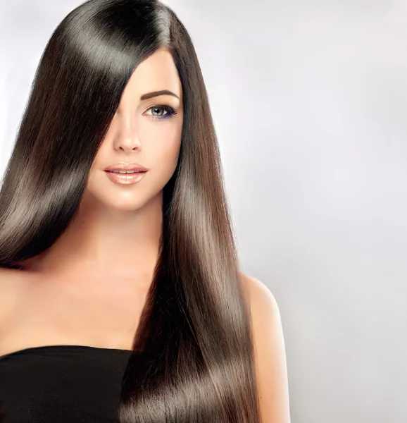 Beautiful Woman With Long Straight Hair Stock Image Everypixel