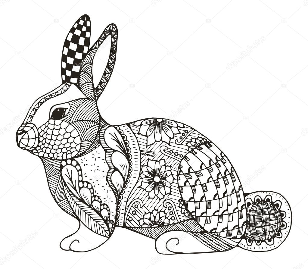 Rabbit zentangle stylized, vector, illustration, pattern, freehand ... Rabbit zentangle stylized, vector, illustration, pattern, freehand ...