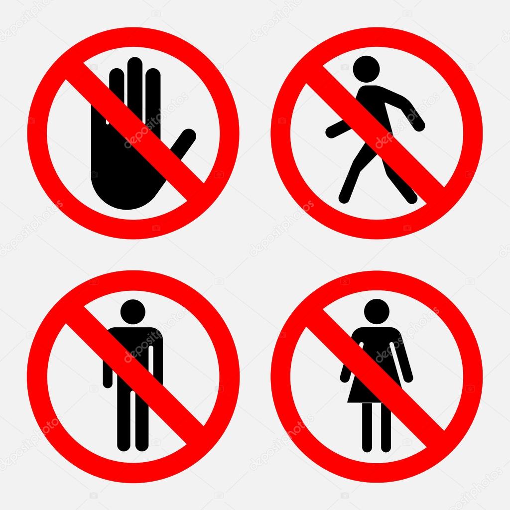 Conjunto De Signos De Prohibicion Simbolos Vectoriales Vector Grafico ... Conjunto De Signos De Prohibicion Simbolos Vectoriales Vector Grafico ...