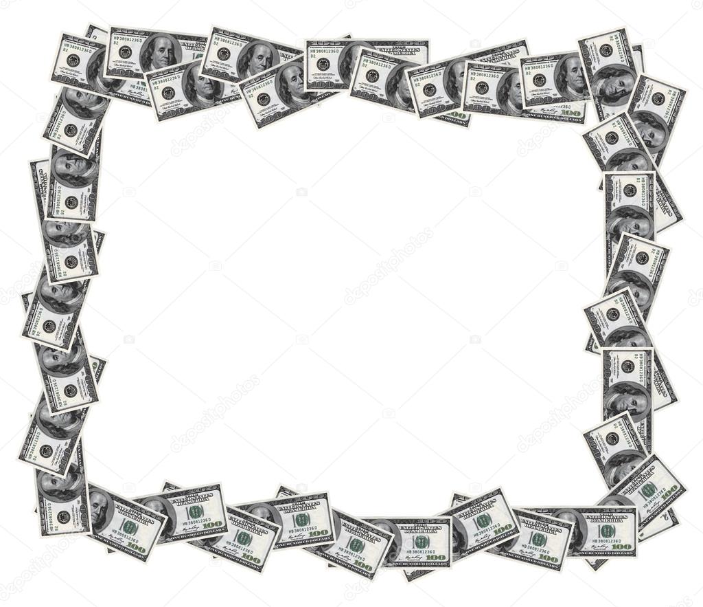 Blank background with money frame — Stock Photo © alexkalina #69619517