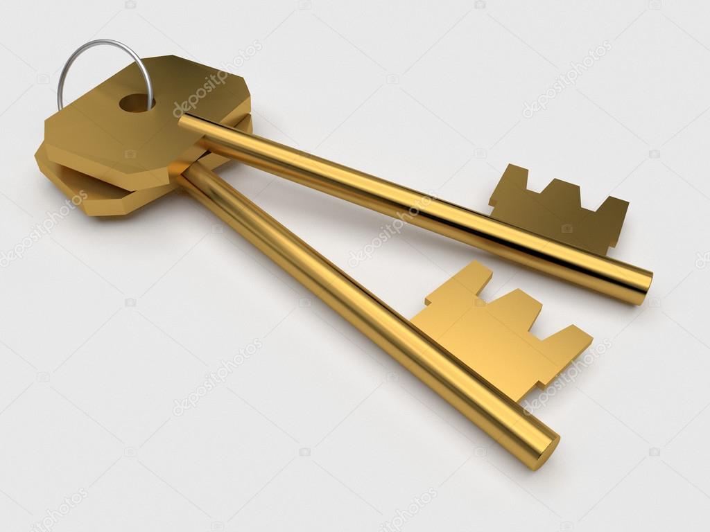 Two gold keys — Stock Photo © alexkalina #72889881