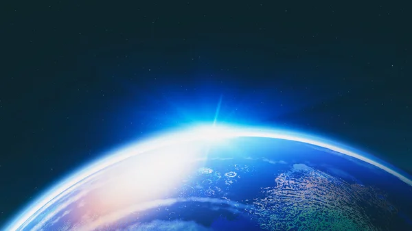 Blue planet, abstract science background - Stock Image - Everypixel