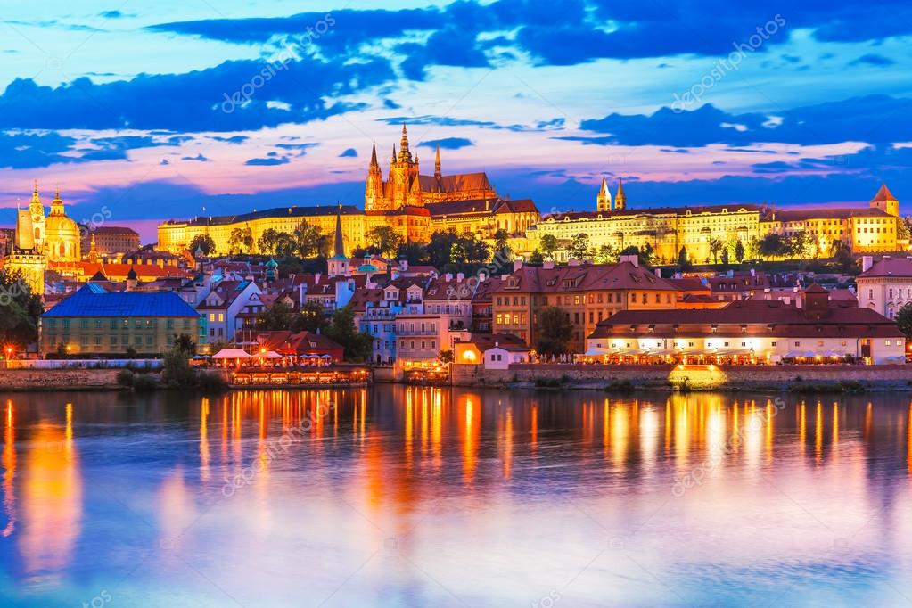 Evening scenery of Prague, Czech Republic — Stock Photo © scanrail ...