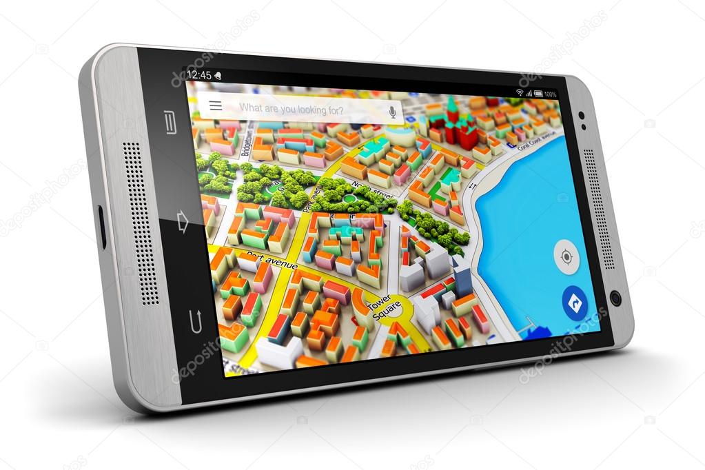 GPS navigation on smartphone Stock Photo by ©scanrail 59744835