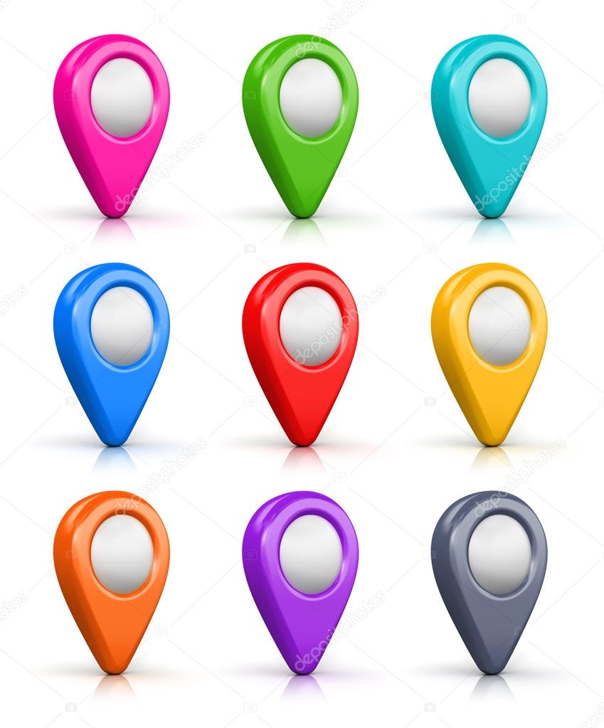 Set of color map location markers — Stock Photo © scanrail #61589111