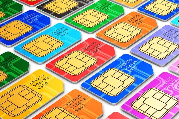 Multi colored SIM cards Stock Photo by ©Dmitrydesign 46863629