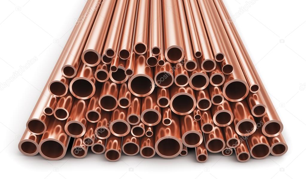 Copper pipes Stock Photo by ©scanrail 73043447