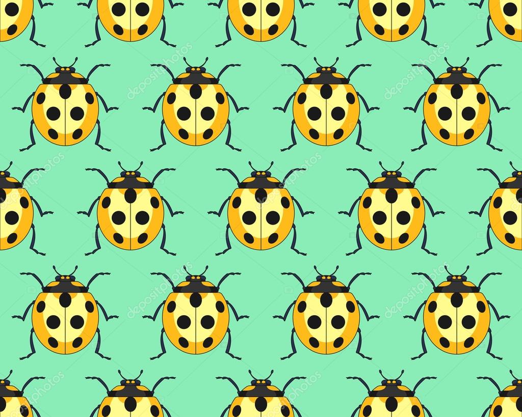 Yellow ladybug pattern Stock Vector by ©AlexanderZam 123418890