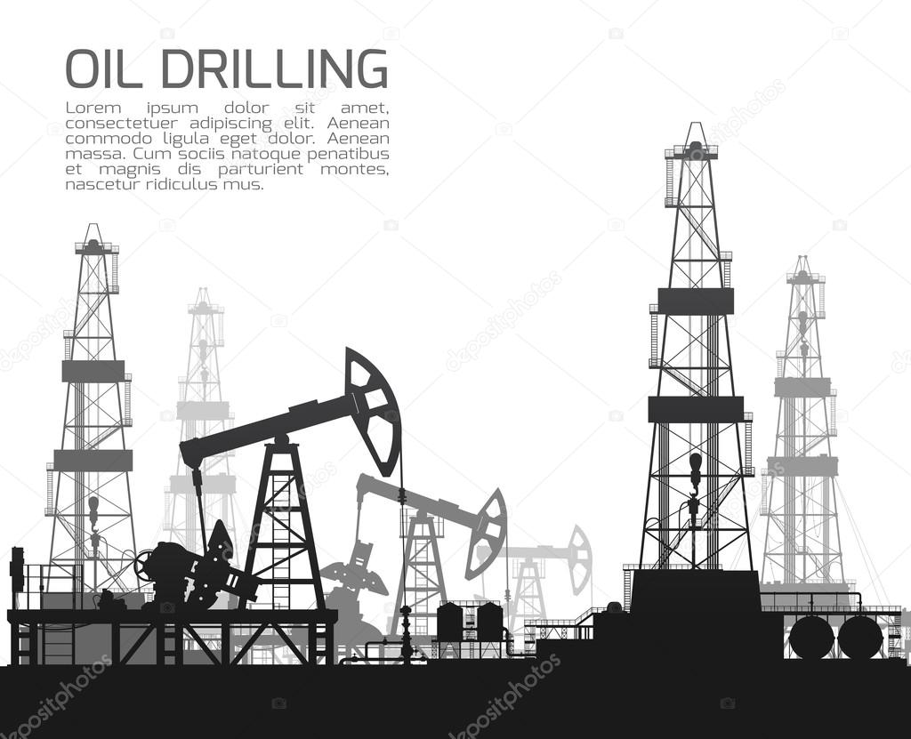 Drilling rigs and oil pumps Stock Vector Image by ©Makhnach #97963958