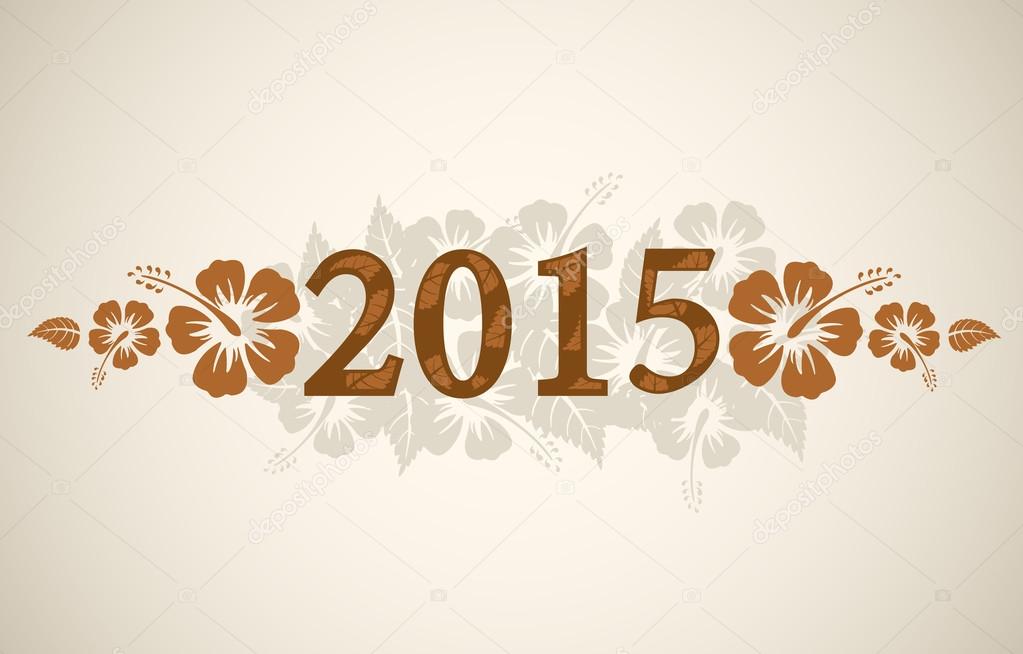 2015 text with hibiscus Stock Vector Image by ©Elisanth #59964361