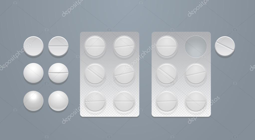 Round pills and blister packs Stock Vector Image by ©Elisanth #73025235