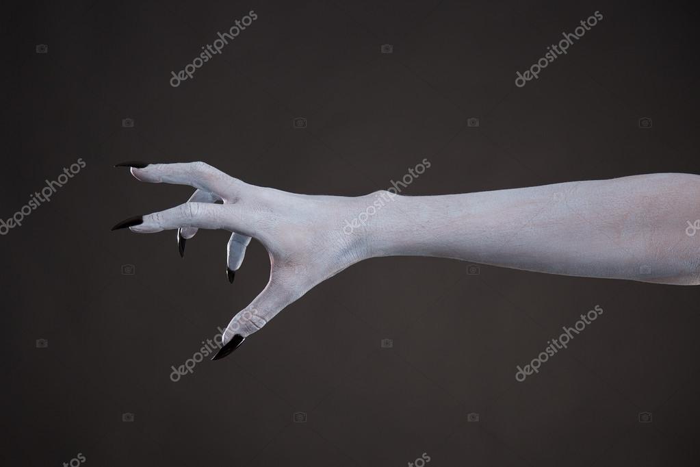 Pale skin hand with black nails Stock Photo by ©Elisanth 94964326