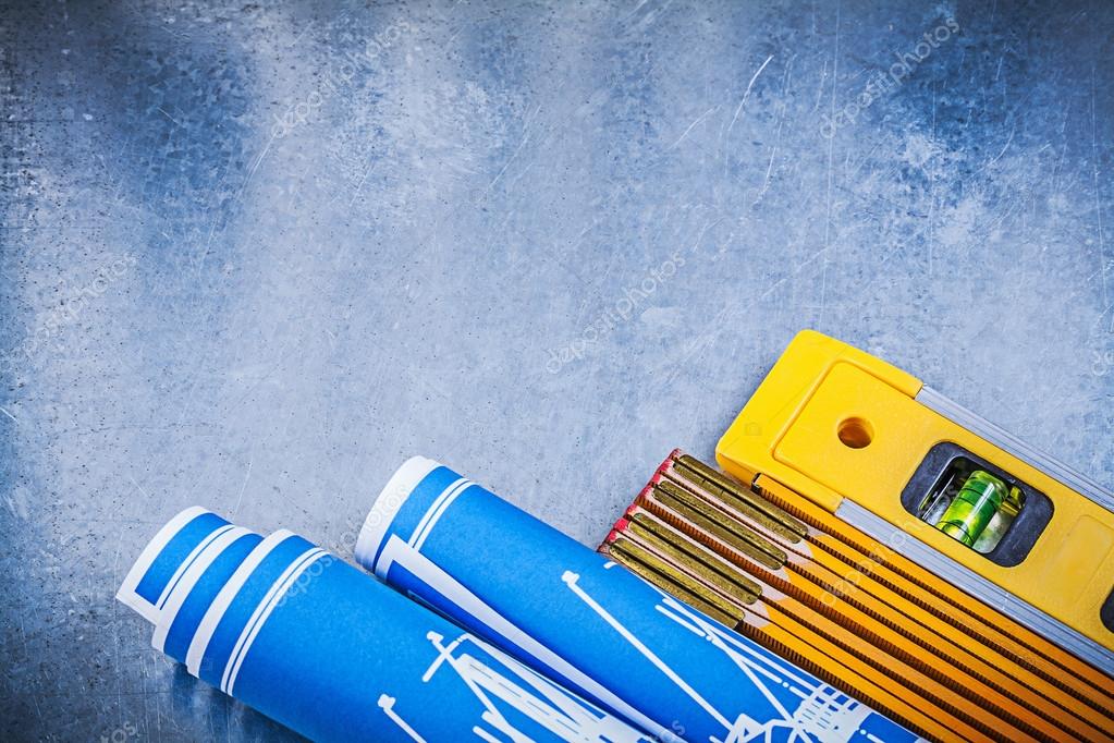 Wooden meter, construction drawings Stock Photo by ©mihalec 100710582
