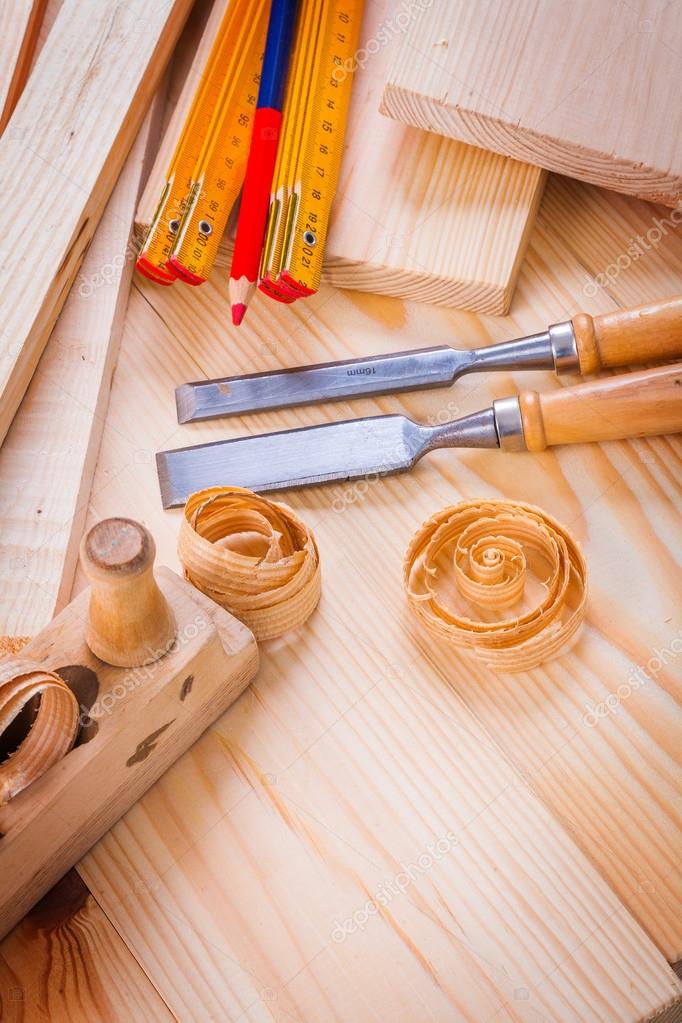 Composition of woodworking tools — Stock Photo © mihalec #67093161