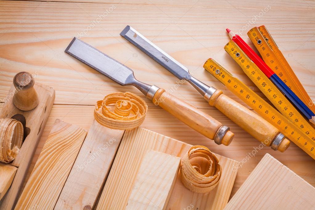 Composition of woodworking tools — Stock Photo © mihalec #67093187