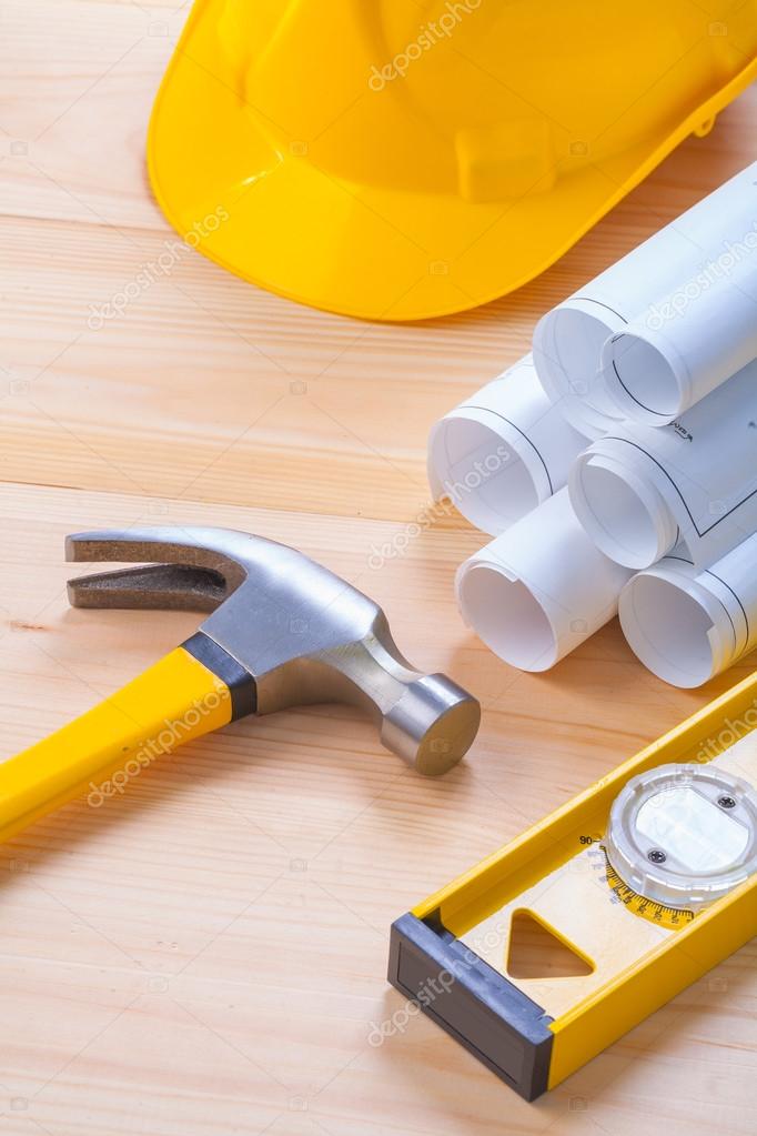 Composición de las herramientas de construcción: fotografía de stock ...