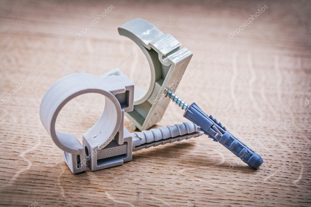 Two Polypropylene Pipe Fixators Stock Photo by ©mihalec 71281613