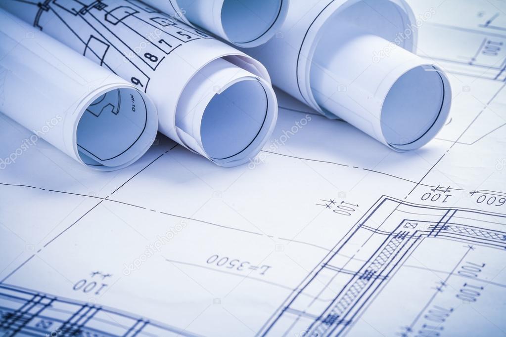 Blueprints Rolled Up