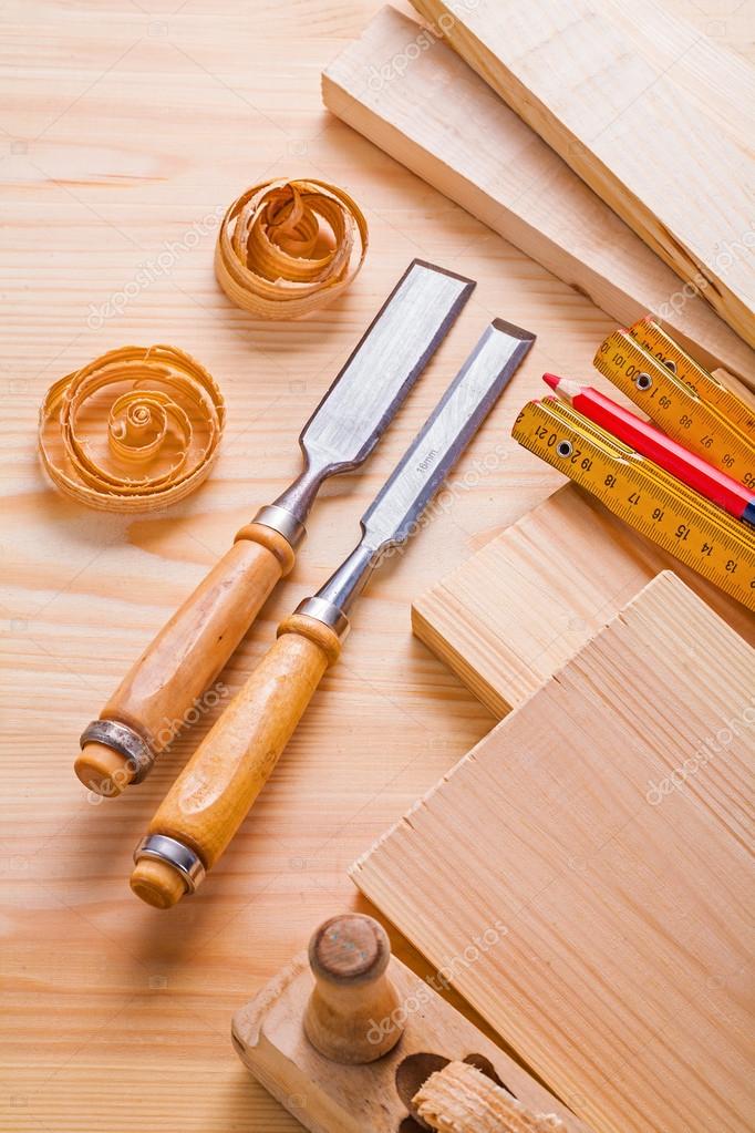 Set of woodwork and joinery tools — Stock Photo © mihalec #73074697