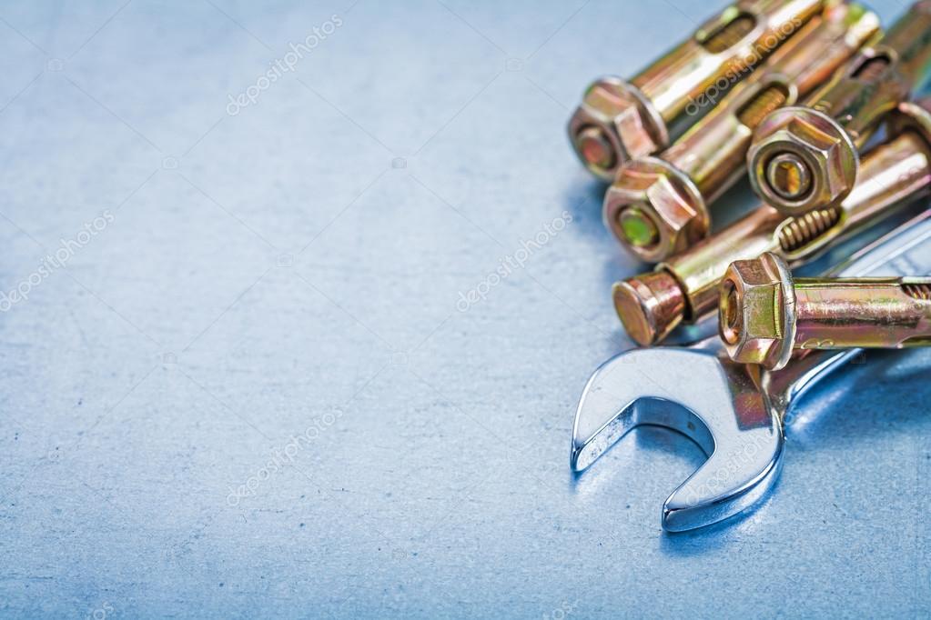 Metal anchor bolts for concrete walls — Stock Photo © mihalec #74905175