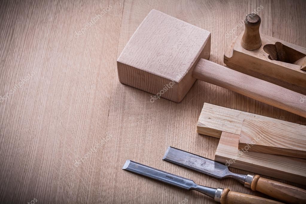 Lump hammer, shaving plane, chisels Stock Photo by ©mihalec 77374094