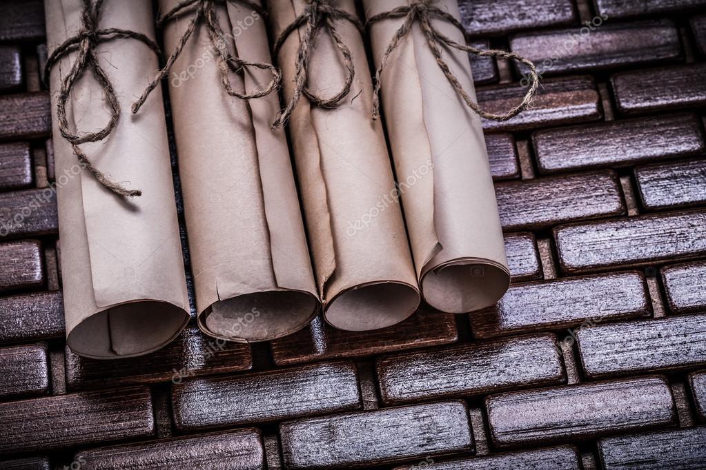 Pile of aged paper rolls Stock Photo by ©mihalec 92642716