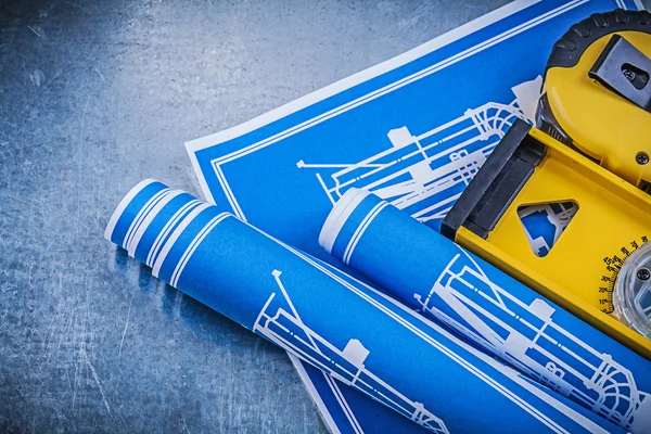 Engineering drawings, level and tape line - Stock Image - Everypixel