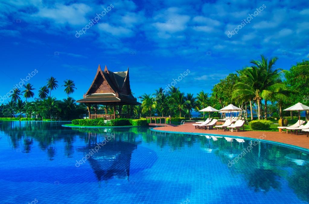 Beautiful Swimming pool Stock Photo by ©Pakhnyushchyy 74225597