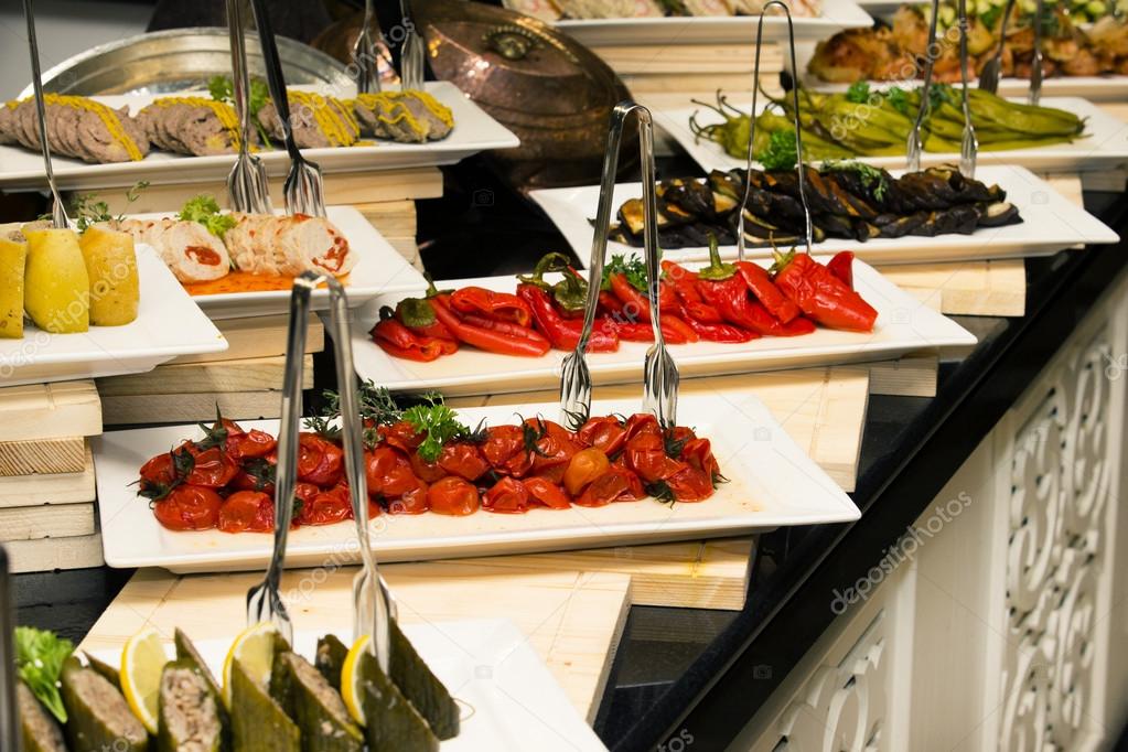 Buffet line in restaurant Stock Photo by ©Pakhnyushchyy 96891818