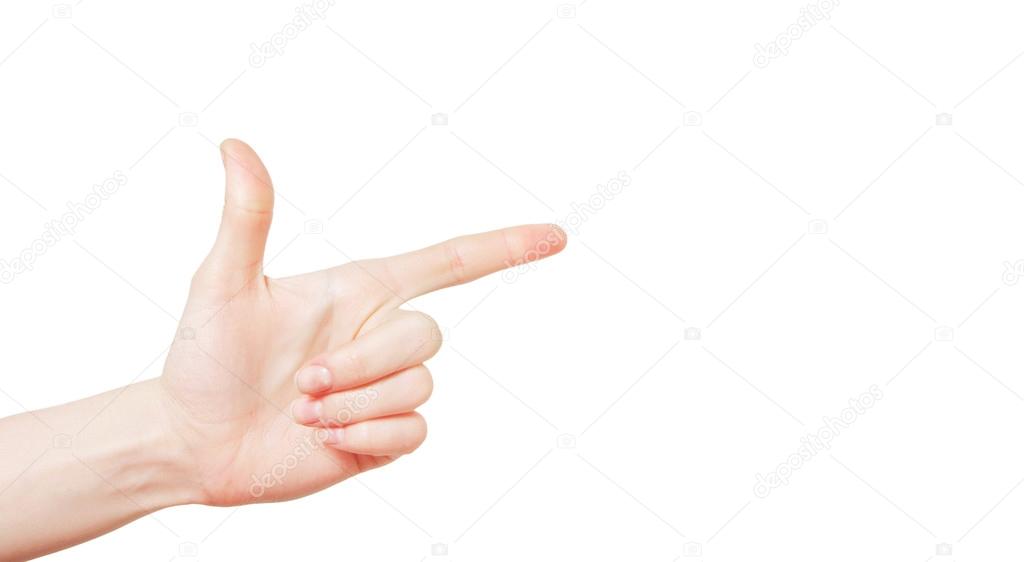 The hand pointing with index finger Stock Photo by ©Pakhnyushchyy 98749330