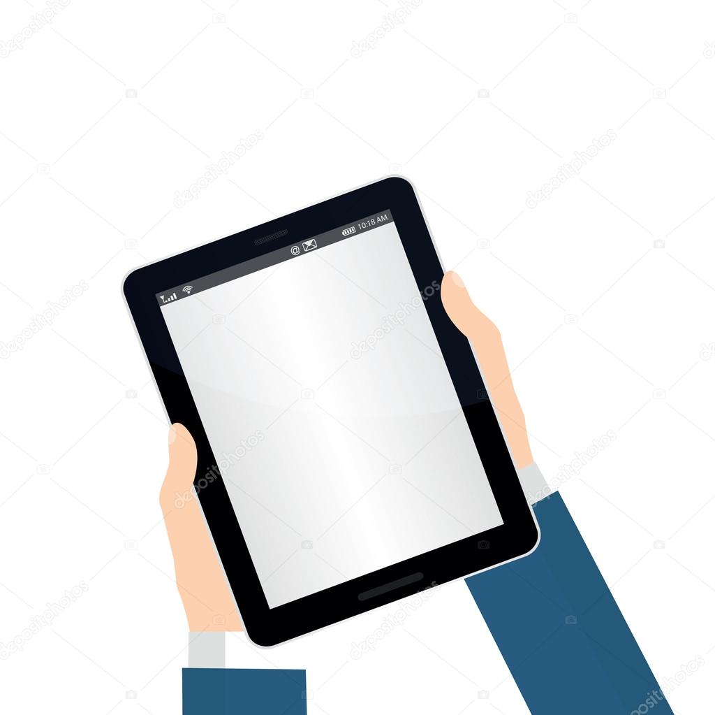 Hands holding tablet computer Stock Vector by ©puhfoto 66387359