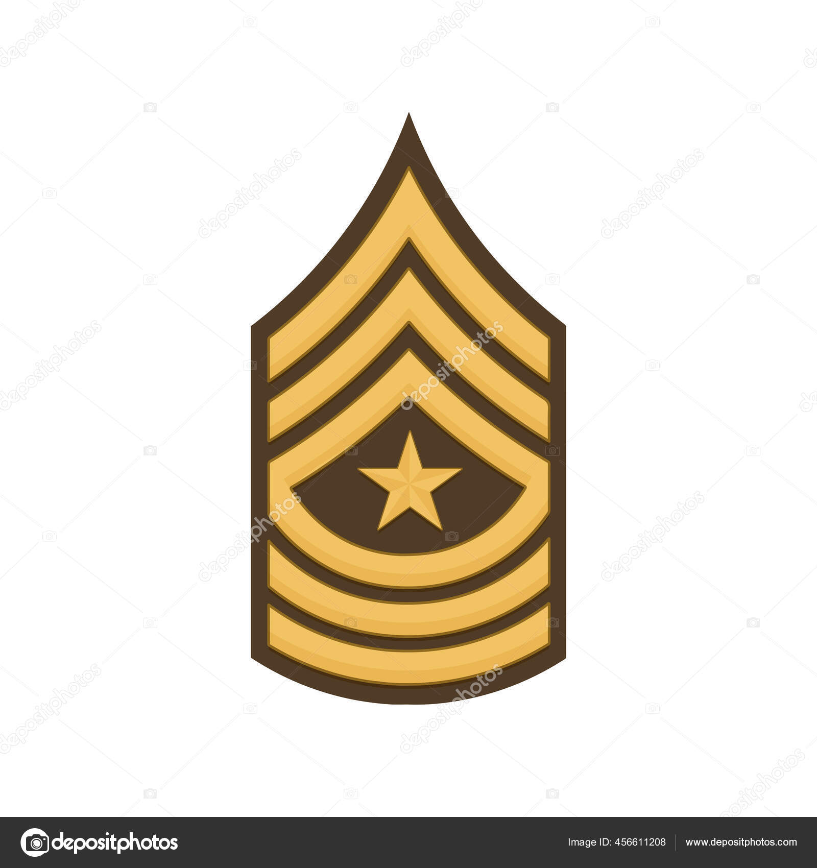 Sargento Mayor Sgm Soldado Militar Rango Insignia Aislado Icono Vector ...