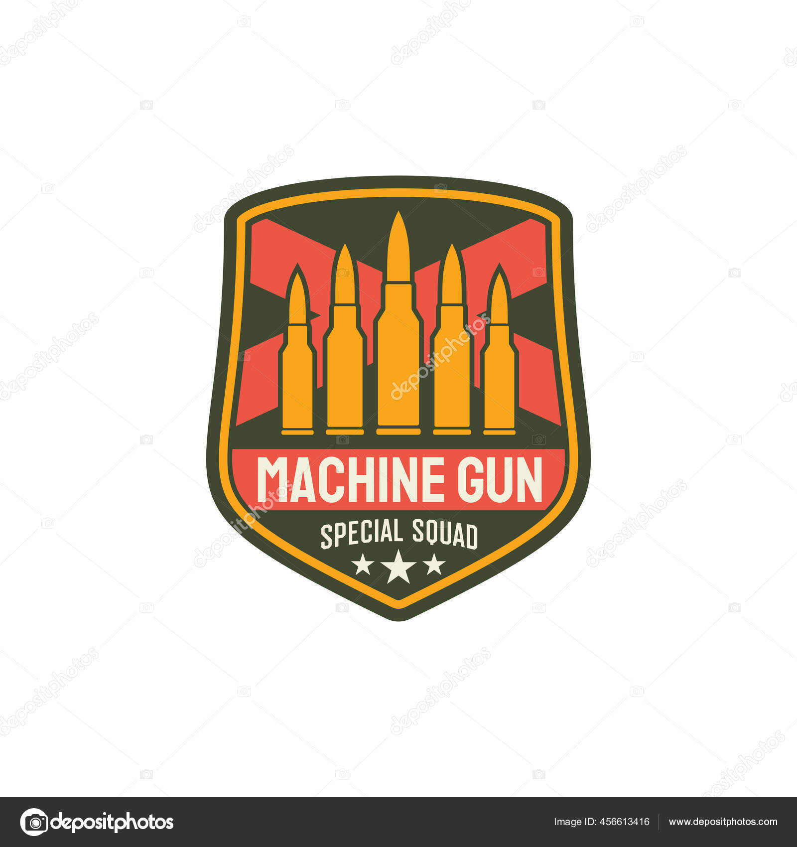 Machine Gun Special Squid Bullets Swords Isolated Vector Military ...