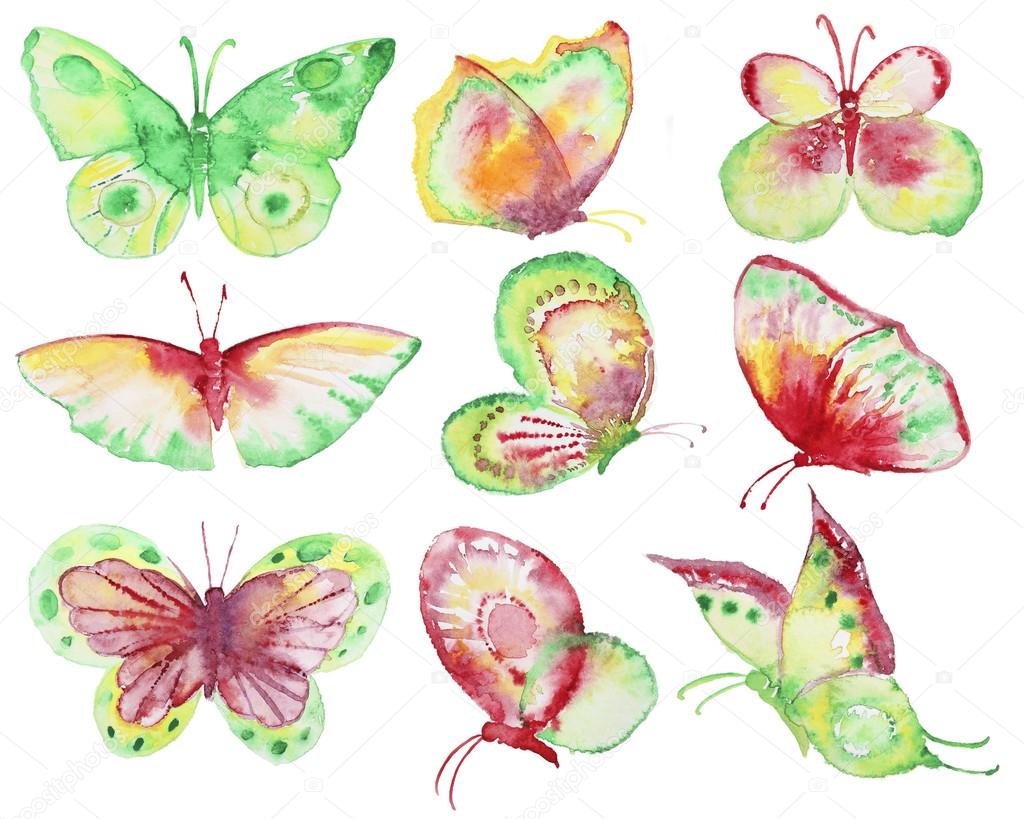 Hand drawn butterflies collection — Stock Photo © ivofet #102955870