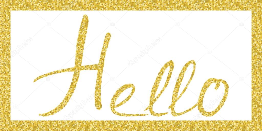 Hello lettering in Gold — Stock Vector © ivofet #107420572