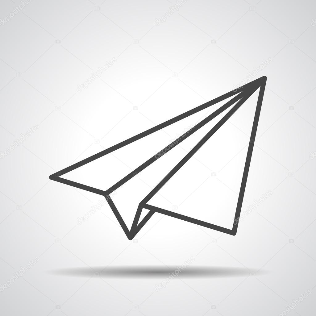 Black linear paper plane icon Stock Vector Image by ©sommersby #67350547