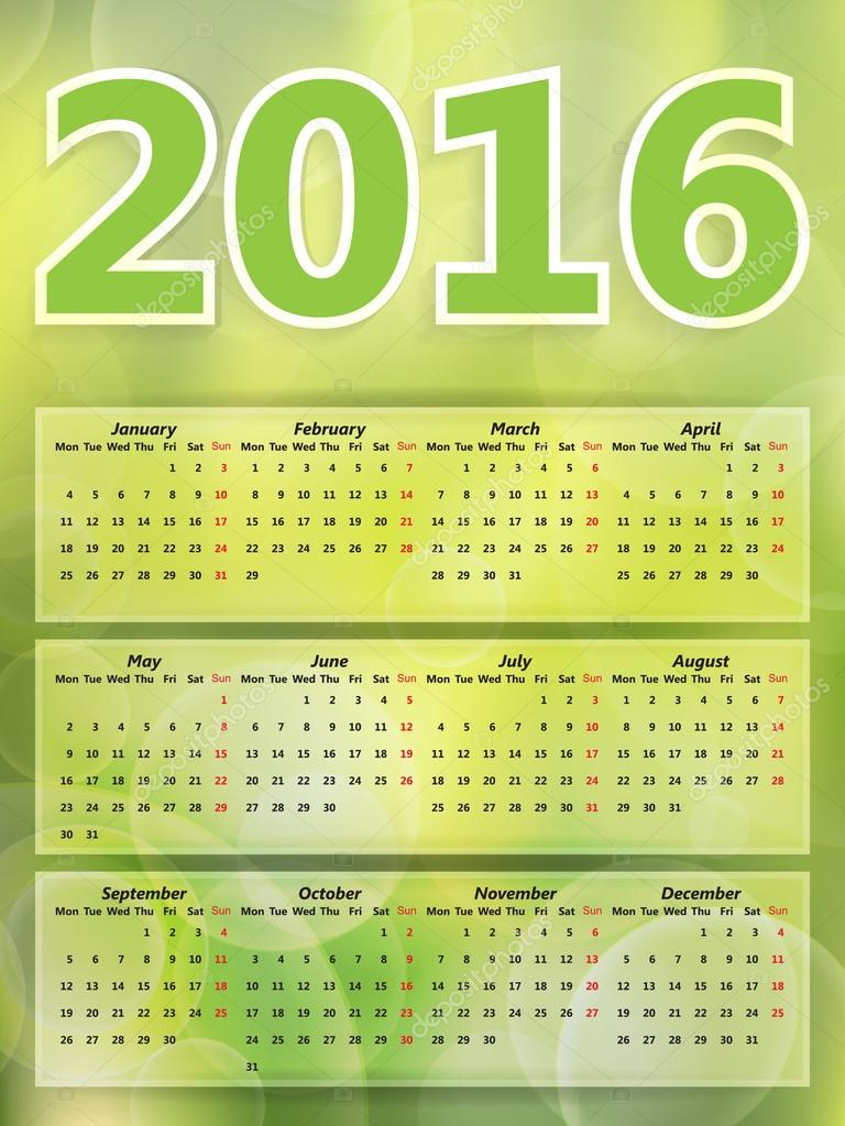 Polygonal 2016 year calendar Stock Vector by ©sommersby 71071819