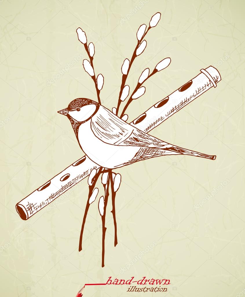 Spring bird sketch Stock Vector Image by ©kots_09 #53444517