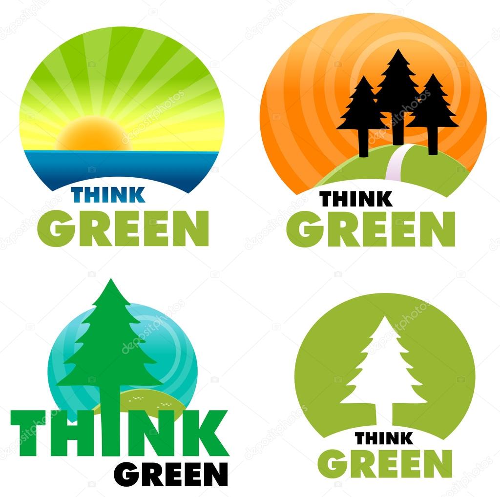 Think green - ecology sign Stock Vector Image by ©kots_09 #53445231