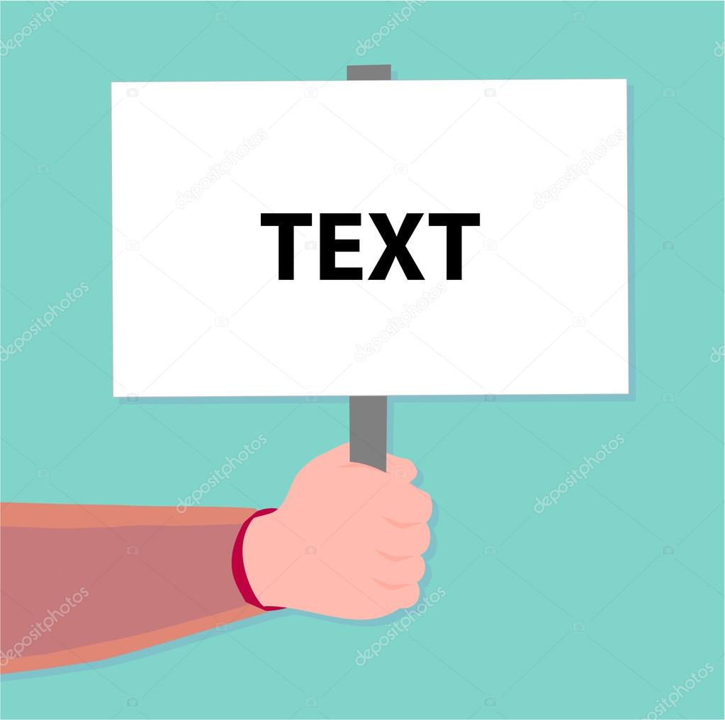 Hand holding a paper sign Stock Vector by ©kots_09 54610183
