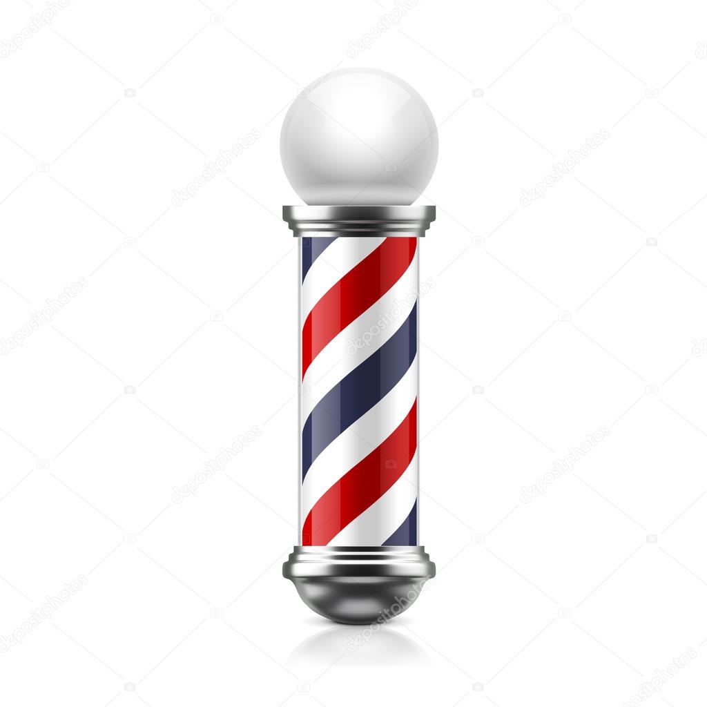Barber pole isolated on white background Stock Vector Image by ©Scrudje ...