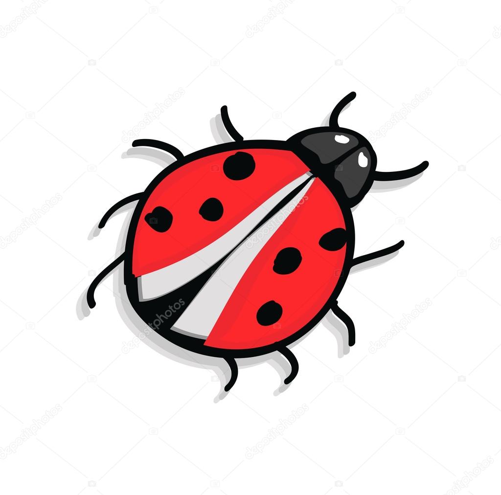 Cute colorful ladybugs clip art isolated on white background Stock ...